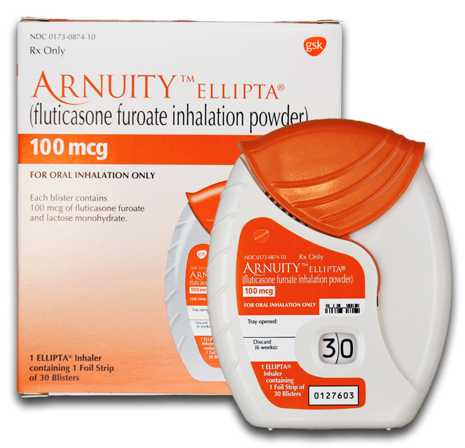 Arnuity Ellipta 100mcg packaging